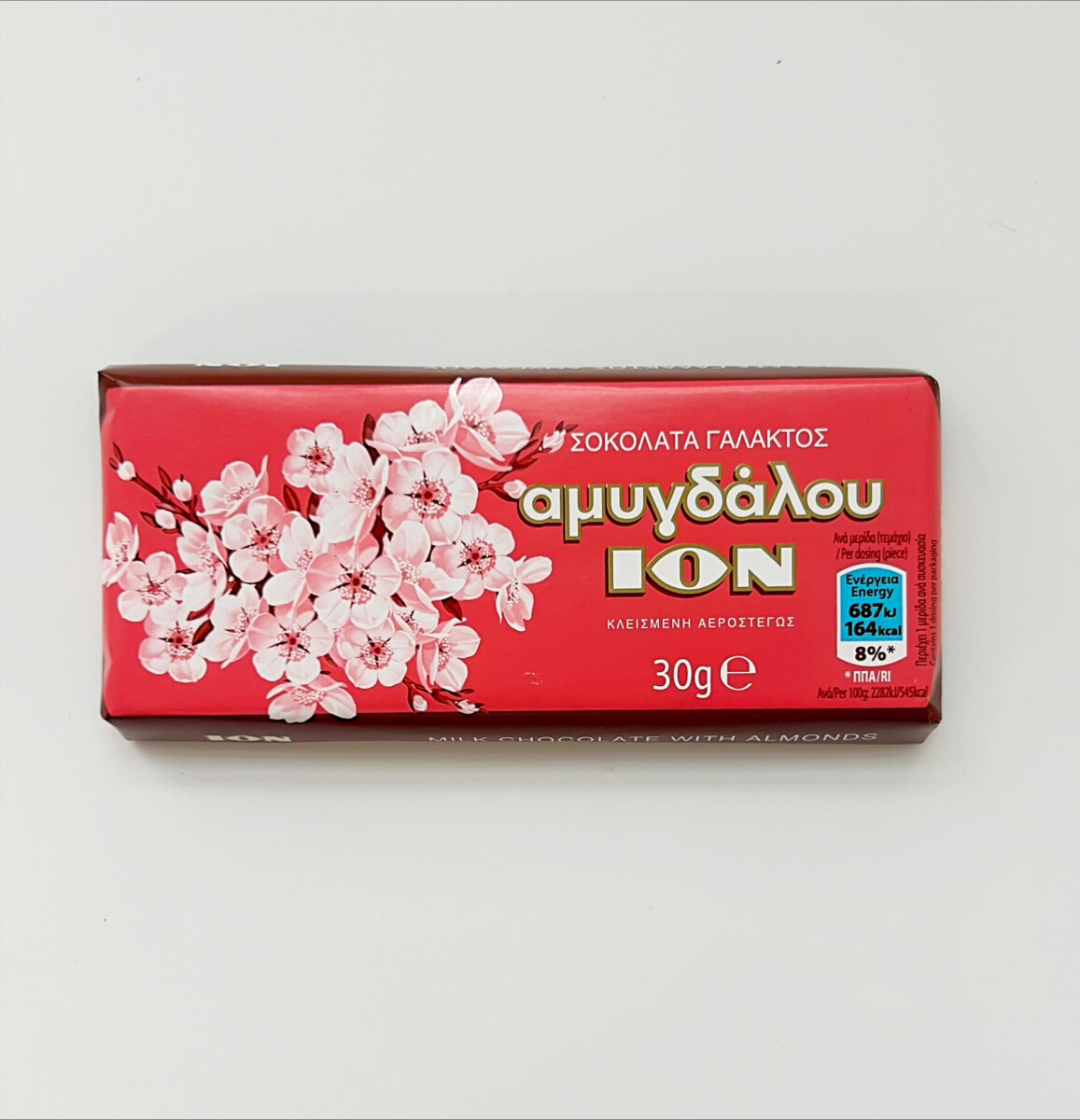 ION Milk Chocolate With Almonds 30g - Deligreek